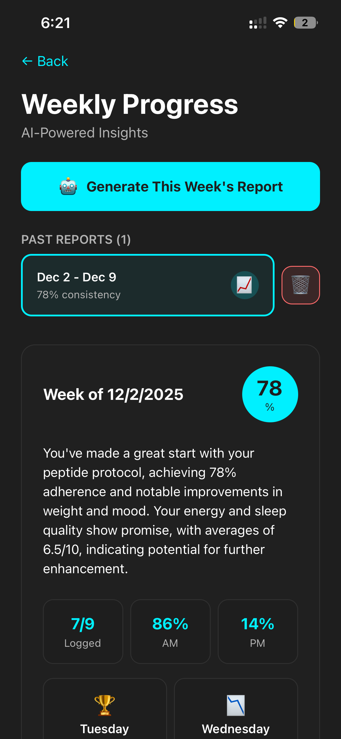 PeptIQ - AI-Powered Peptide Protocol Tracker